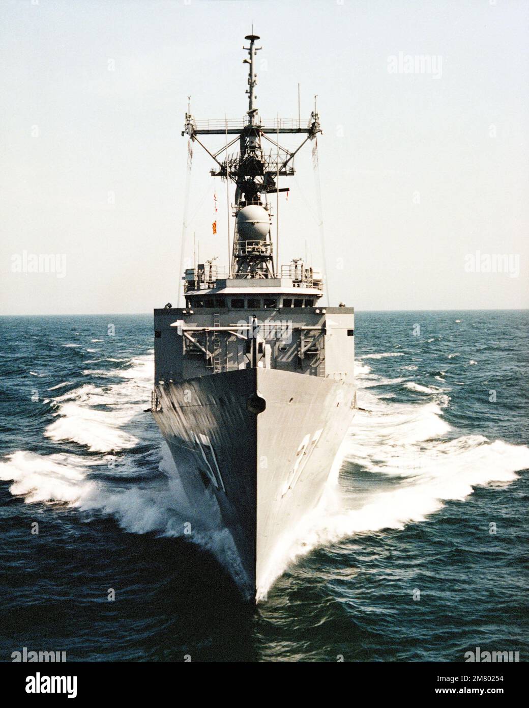 A bow view of the guided missile frigate CROMMELIN (FFG 37) as Todd ...