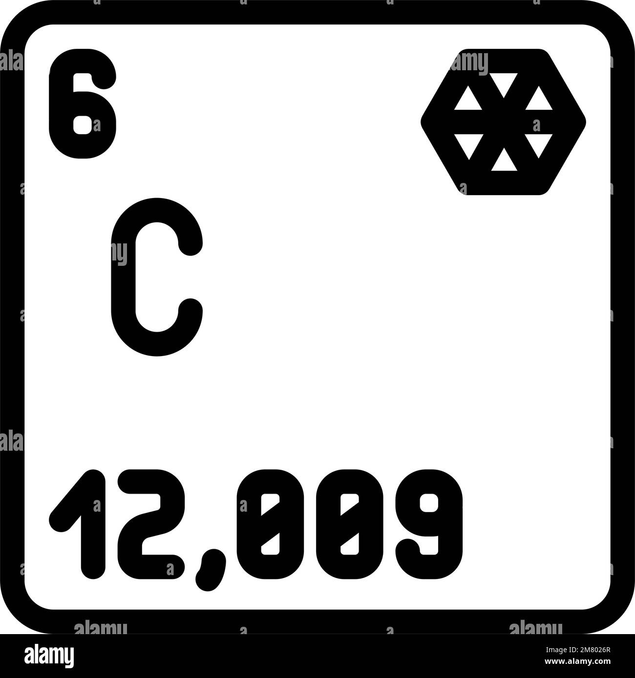 carbon chemical element line icon vector illustration Stock Vector ...