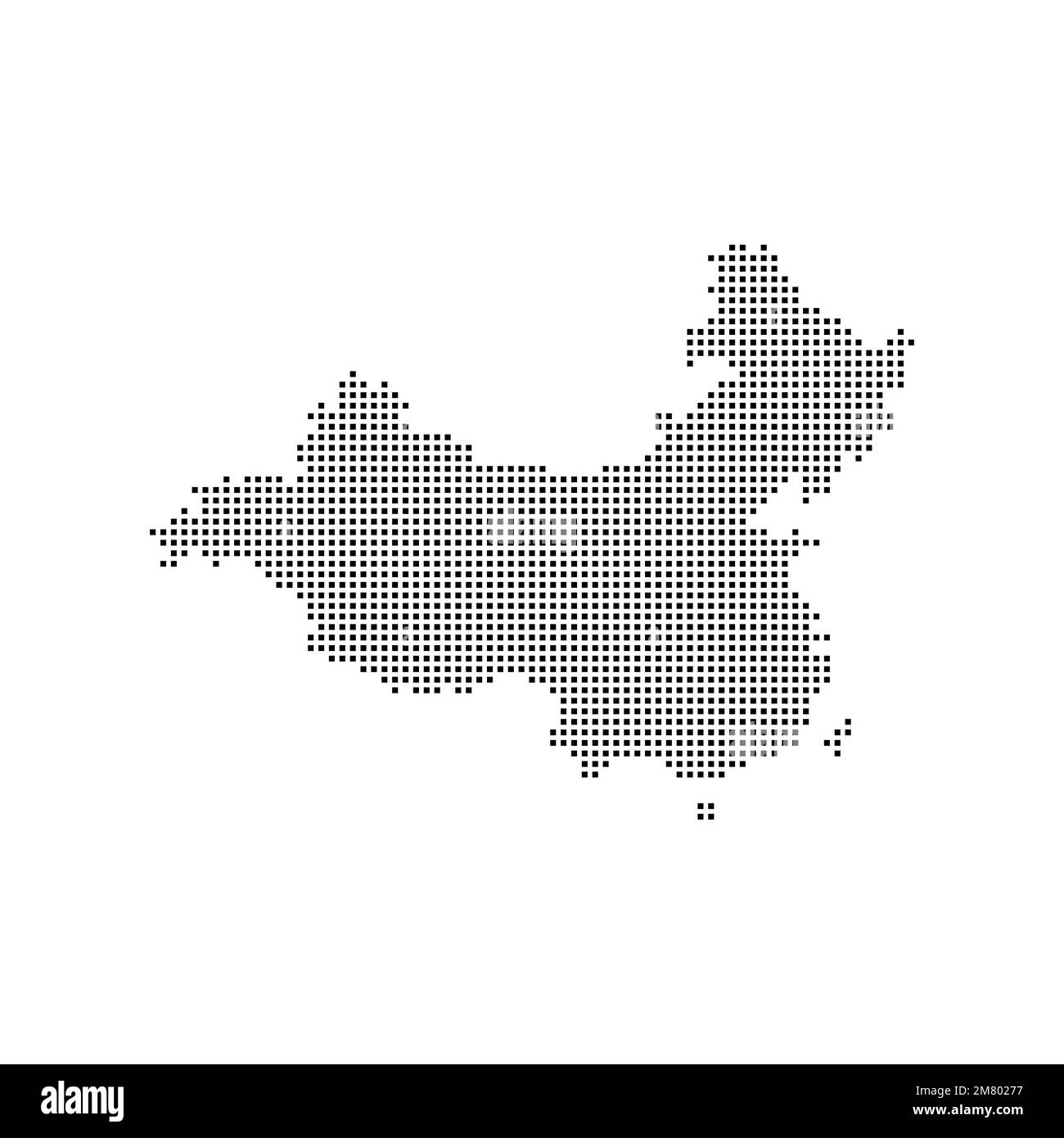 Pixel mosaic map of China. Halftone design. Vector illustration. Eps 10 ...