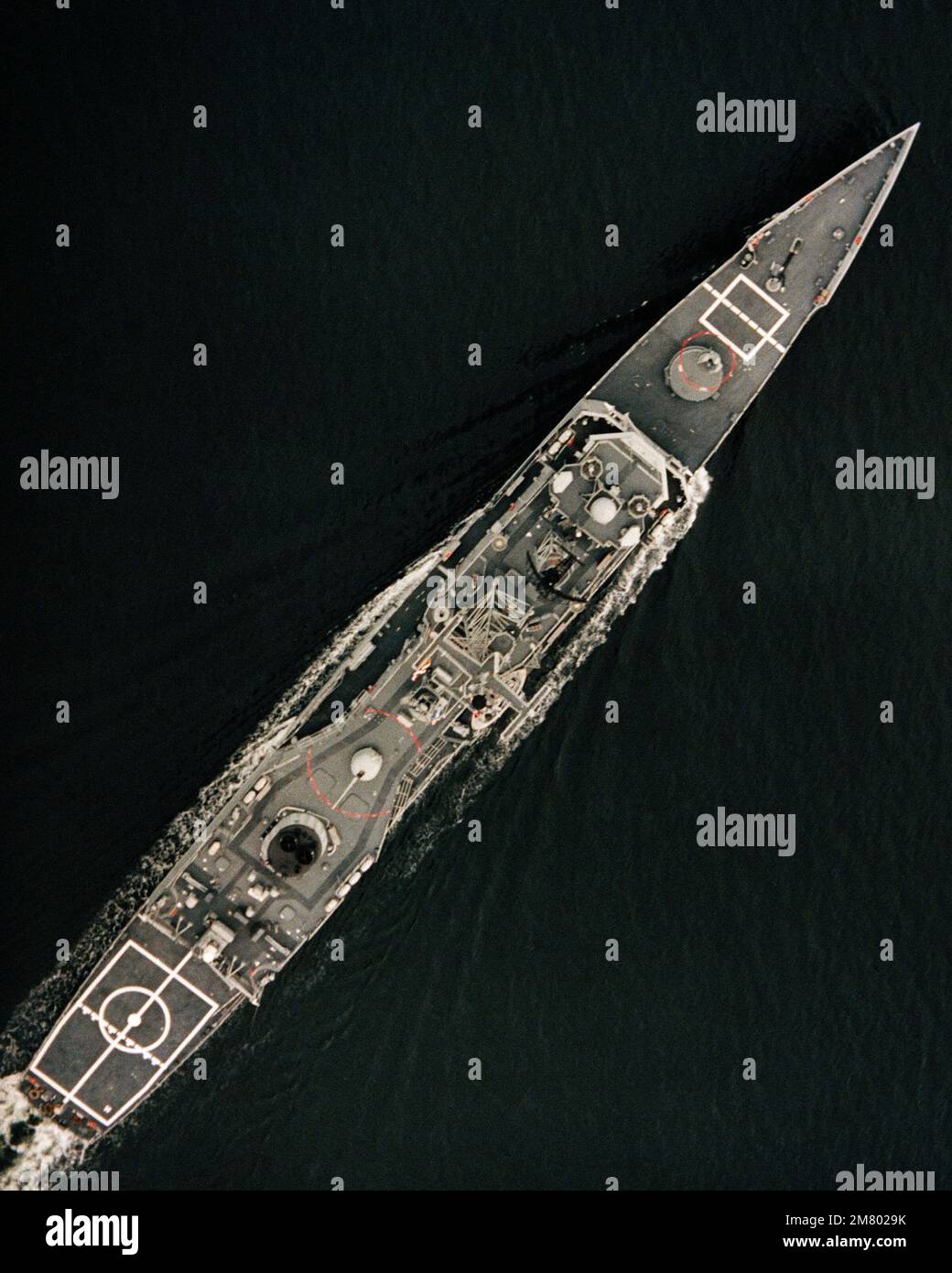 A vertical view of the guided missile frigate CROMMELIN (FFG 37) as ...