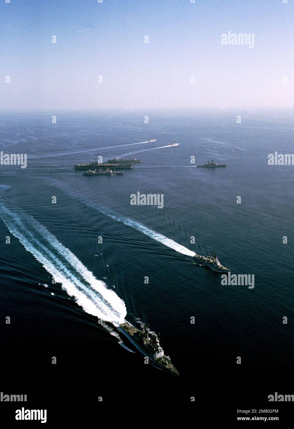 An aerial starboard beam view of the aircraft carrier USS AMERICA (CV ...