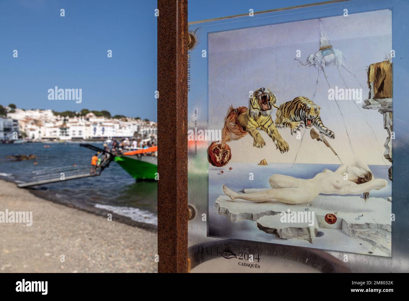 REPRODUCTION OF A PAINTING BY SALVADOR DALI (DREAM CAUSED BY THE FLIGHT ...