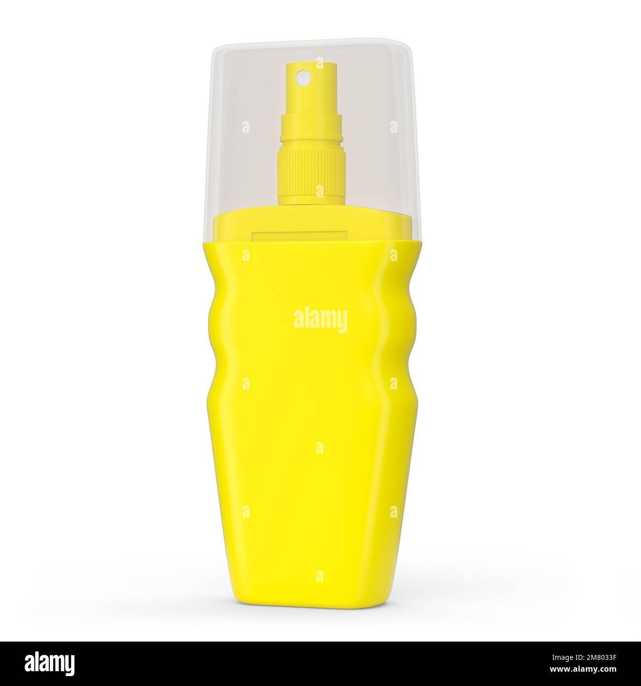 Yellow sunscreens bottle or sunblock cream tube isolated on white ...