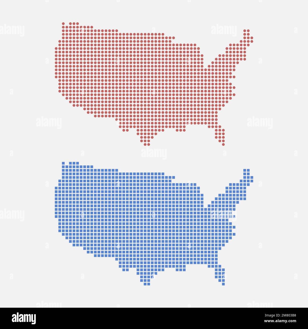 Pixel mosaic map of USA. Halftone design. Vector illustration. Eps 10 ...
