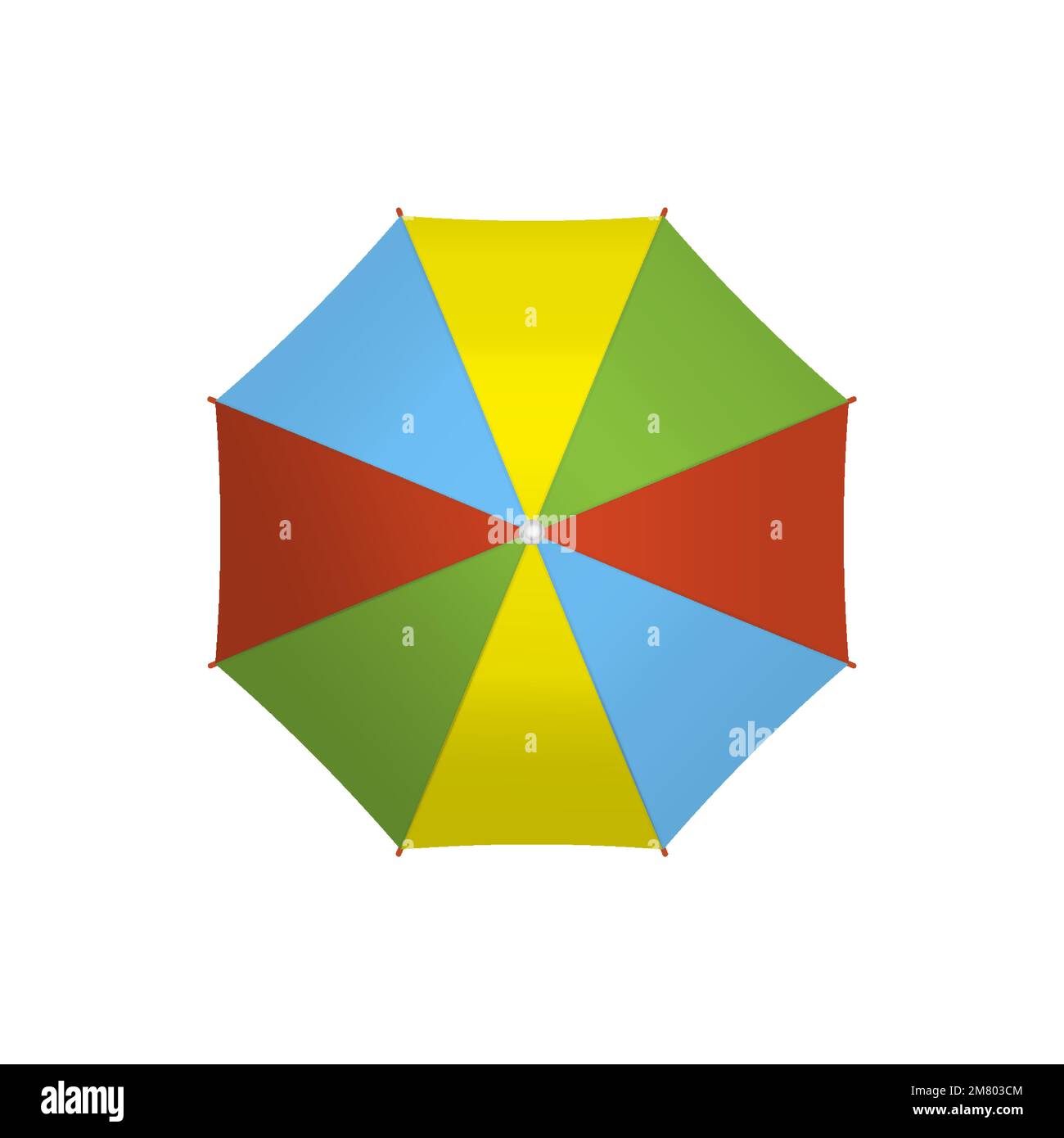 Umbrella top view isolated on white background. Vector illustration ...