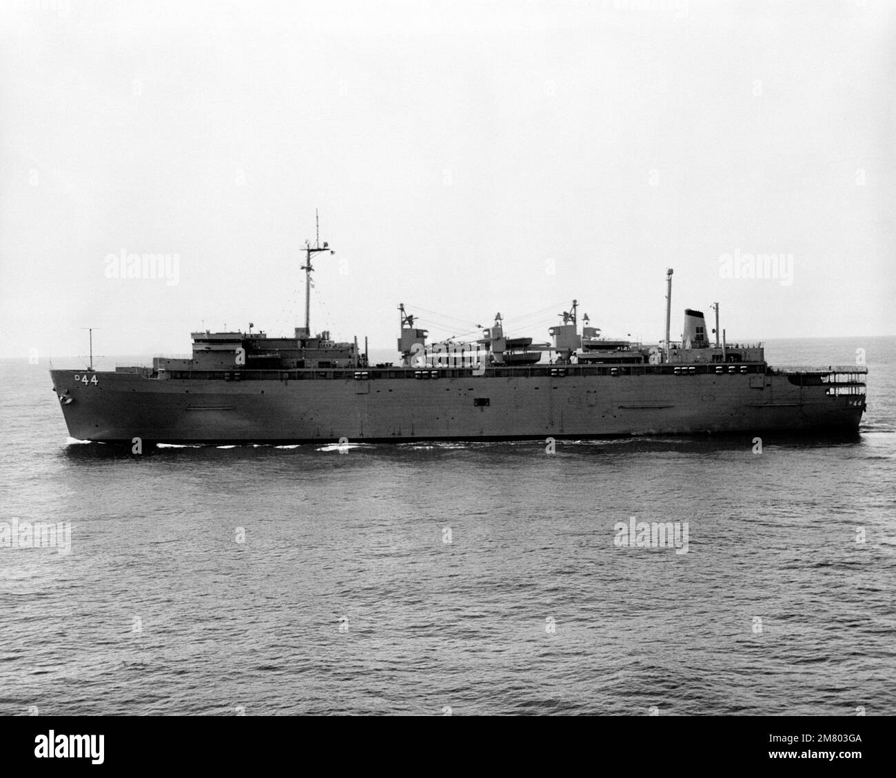 A port beam view of the destroyer tender USS SHENANDOAH (AD-44 ...