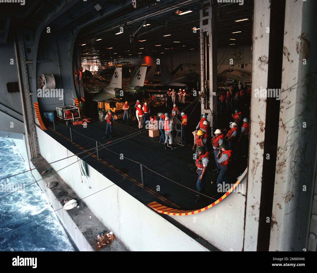 An underway replenishment unit aboard the nuclear-powered aircraft ...