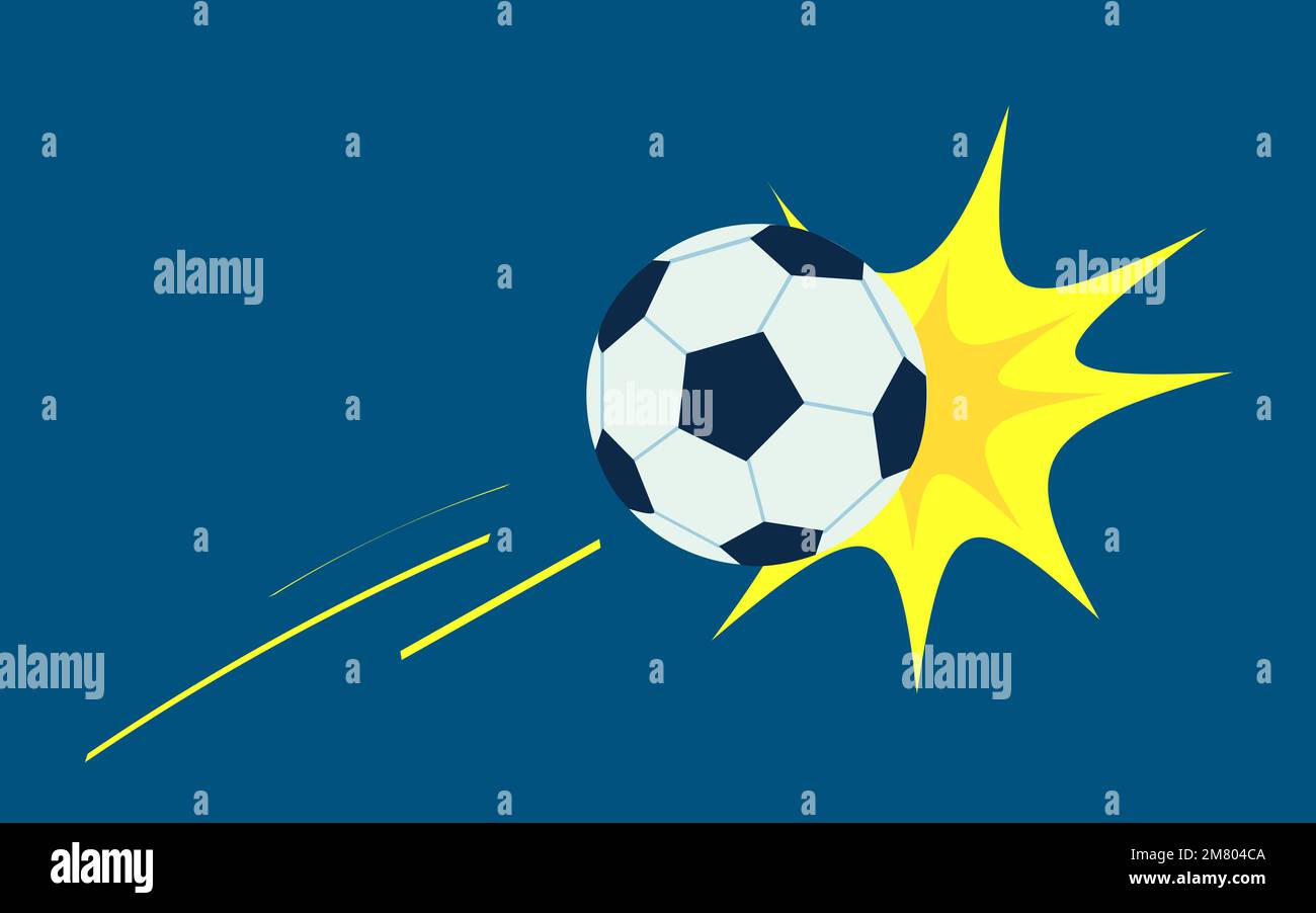 Football goal, ball hitting with bang, pop art Stock Vector Image & Art ...
