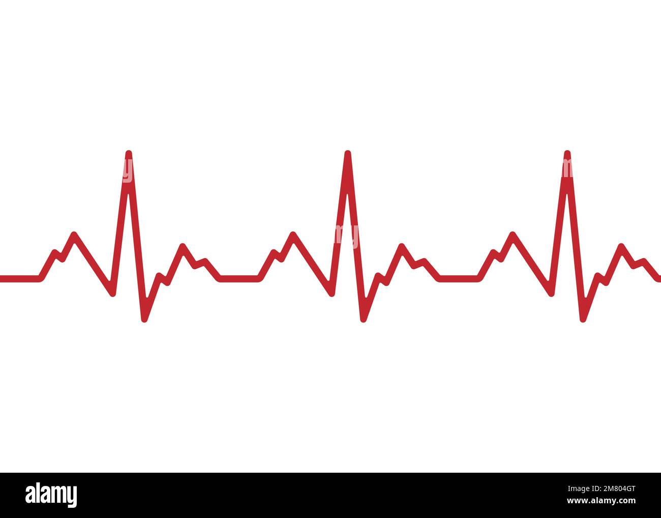 Heart Cardiogram Line Isolated On White Background Vector Illustration