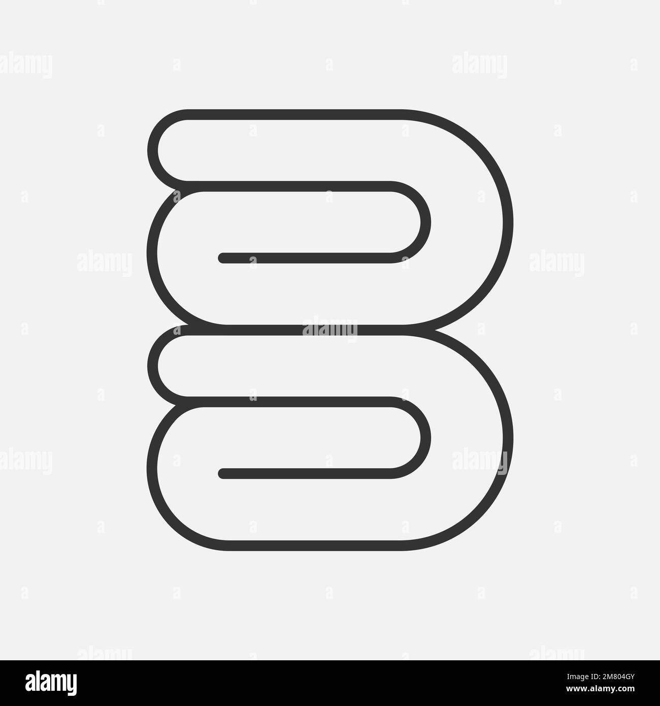 Towel line icon isolated on white background. Vector illustration. Eps ...