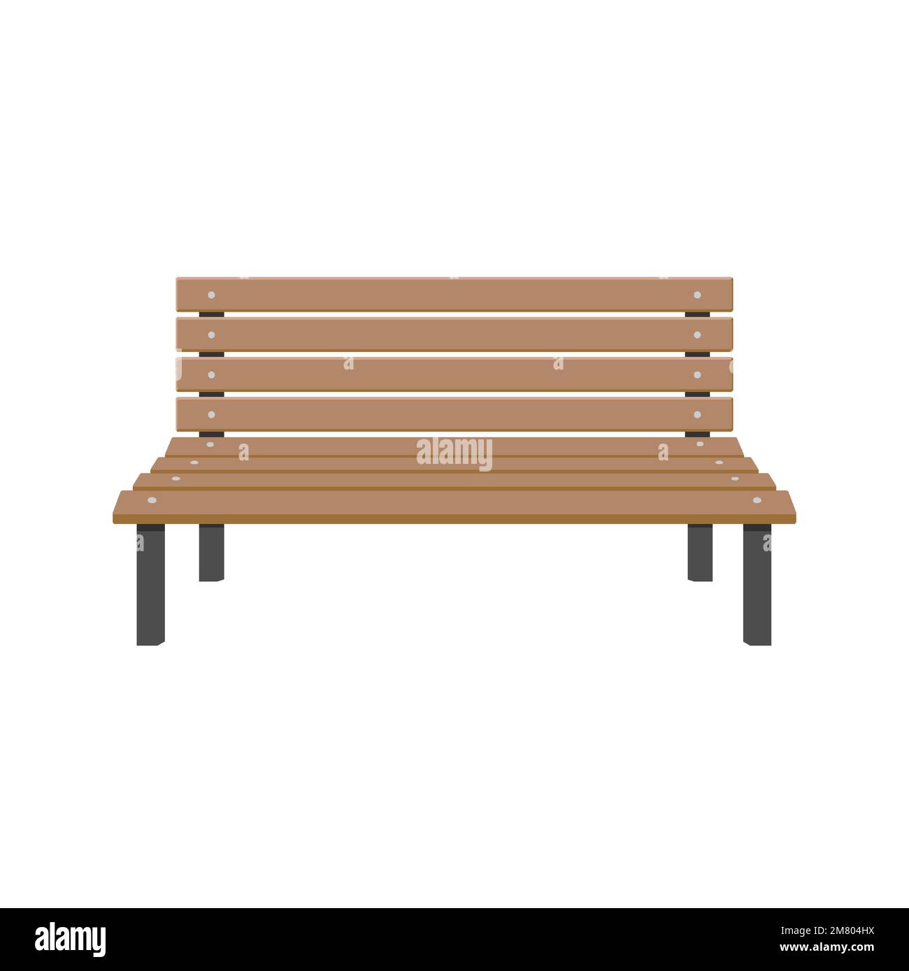 Park wooden bench isolated on white background. Vector illustration ...