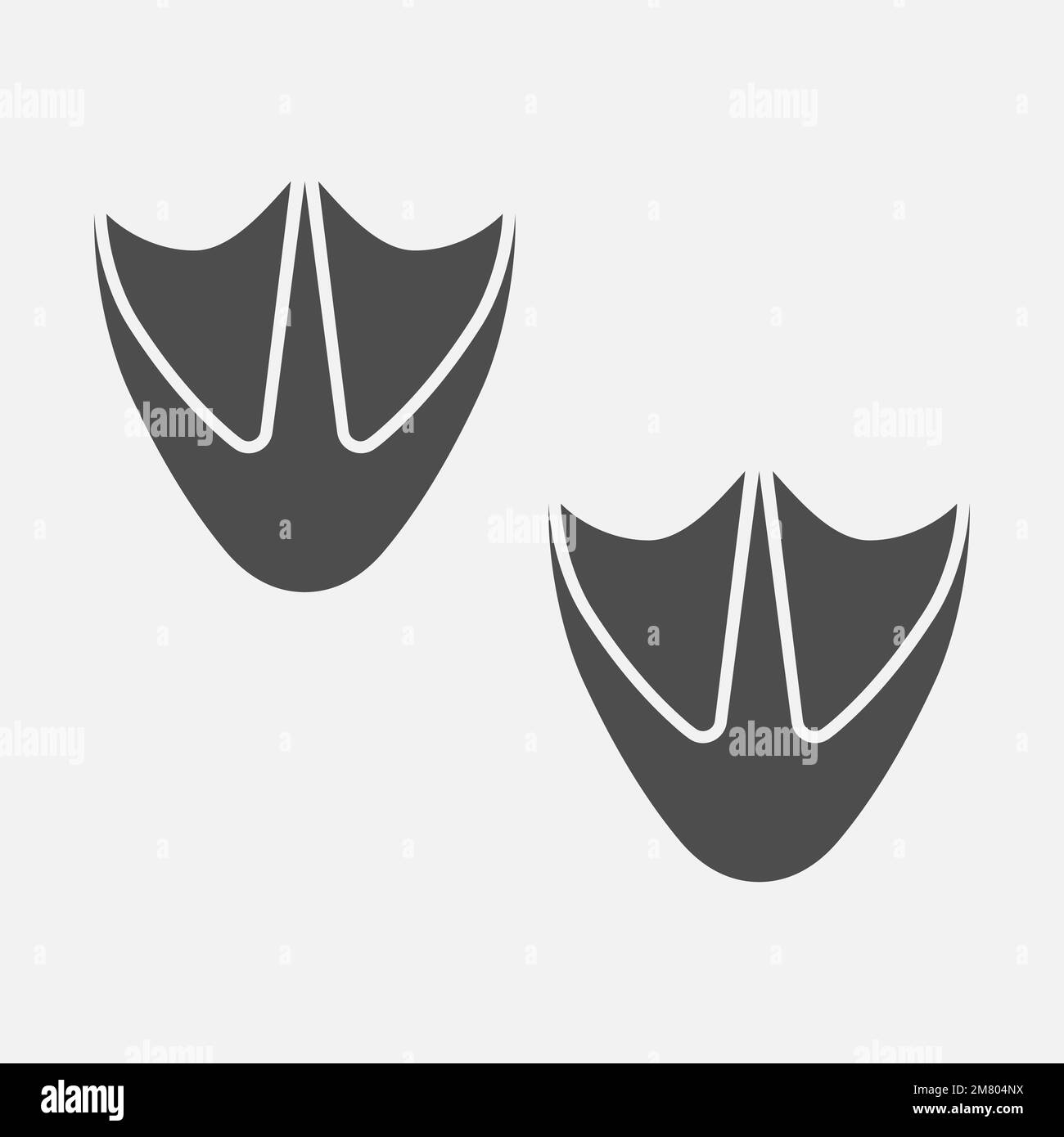 Duck step icon. Duck paw icon isolated on white background. Vector ...