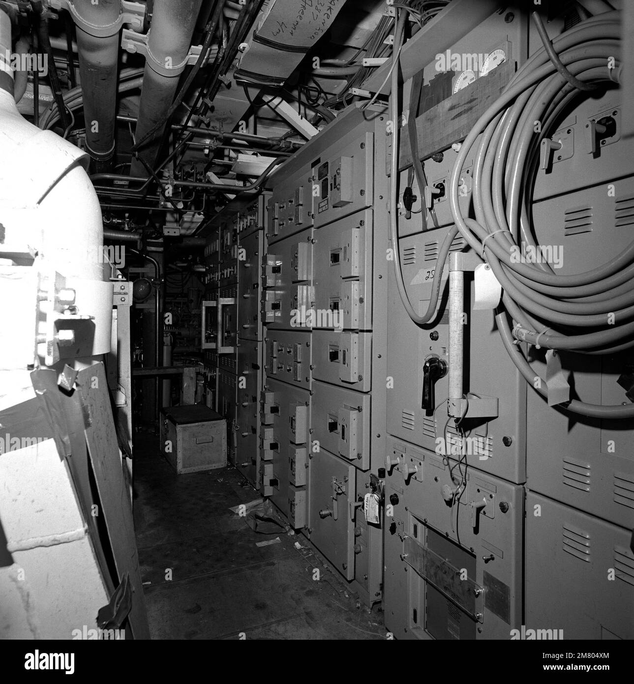The No. 2 upper level auxiliary machinery room aboard the guided ...