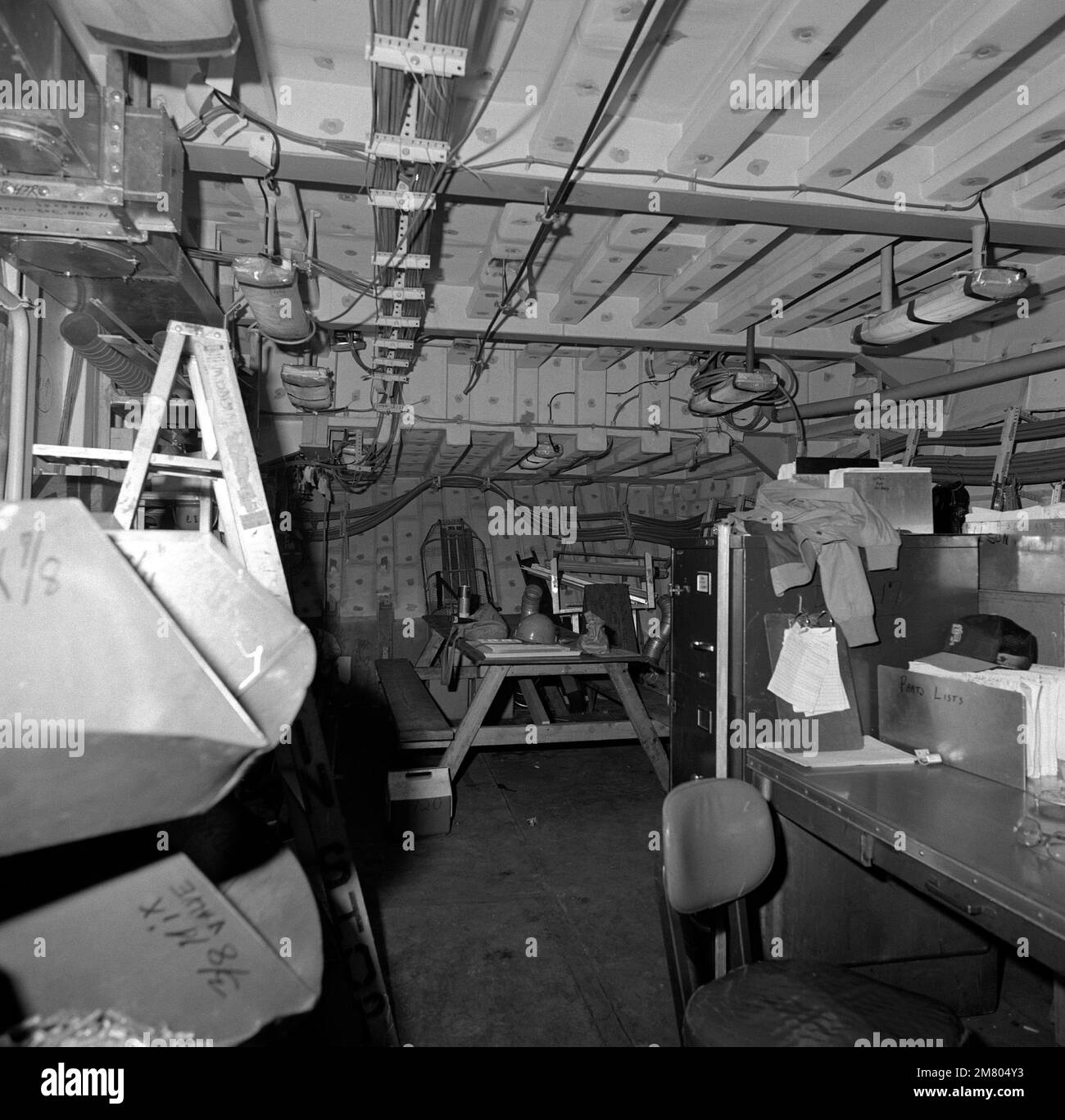 The tactical towed array sonar bathythermograph room aboard the guided ...