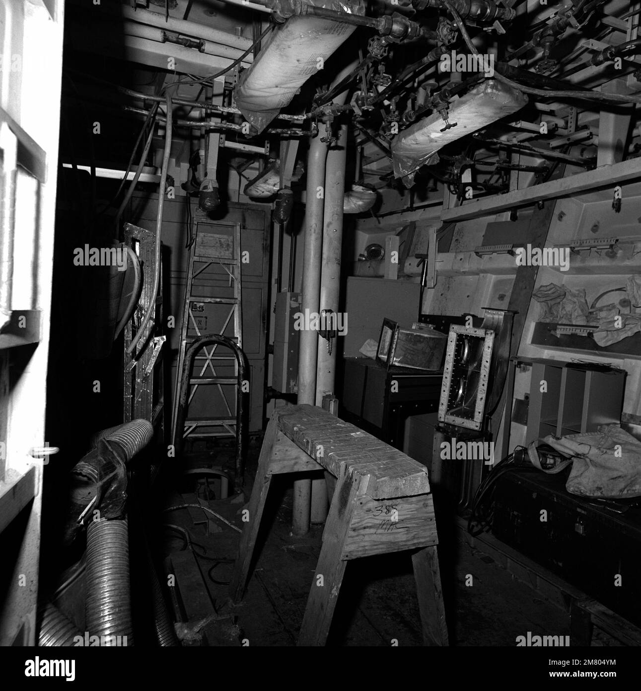 The sonar equipment room aboard the guided missile frigate NICHOLAS ...