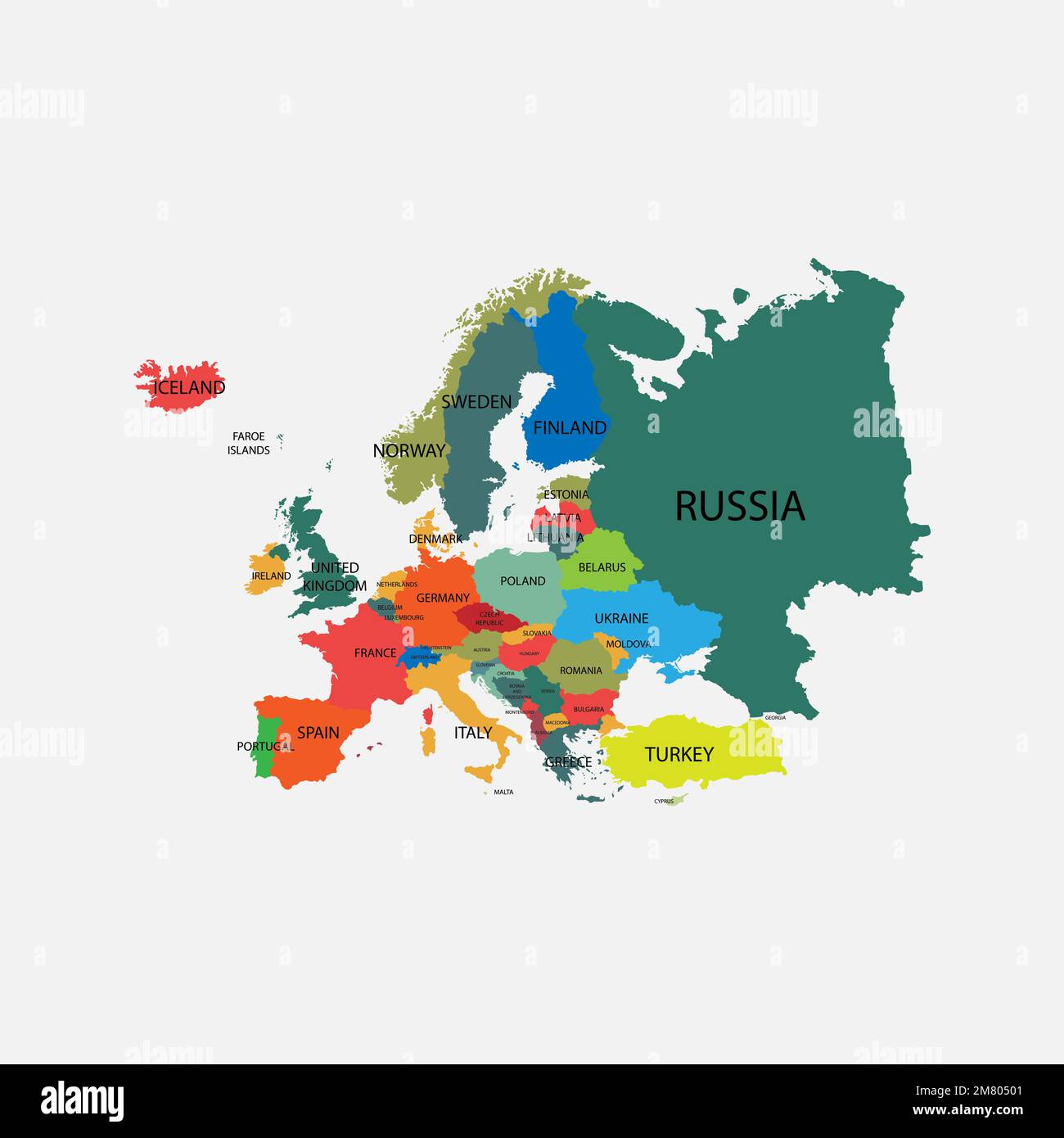 Europe map isolated on white background. Vector illustration. Eps 10 ...