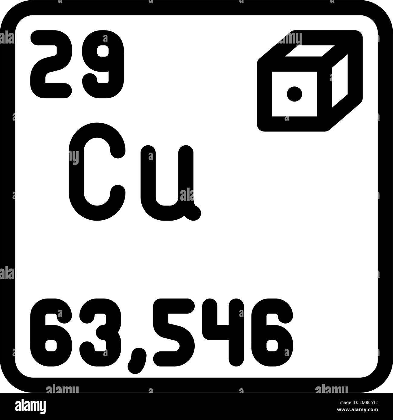 copper chemical element line icon vector illustration Stock Vector ...