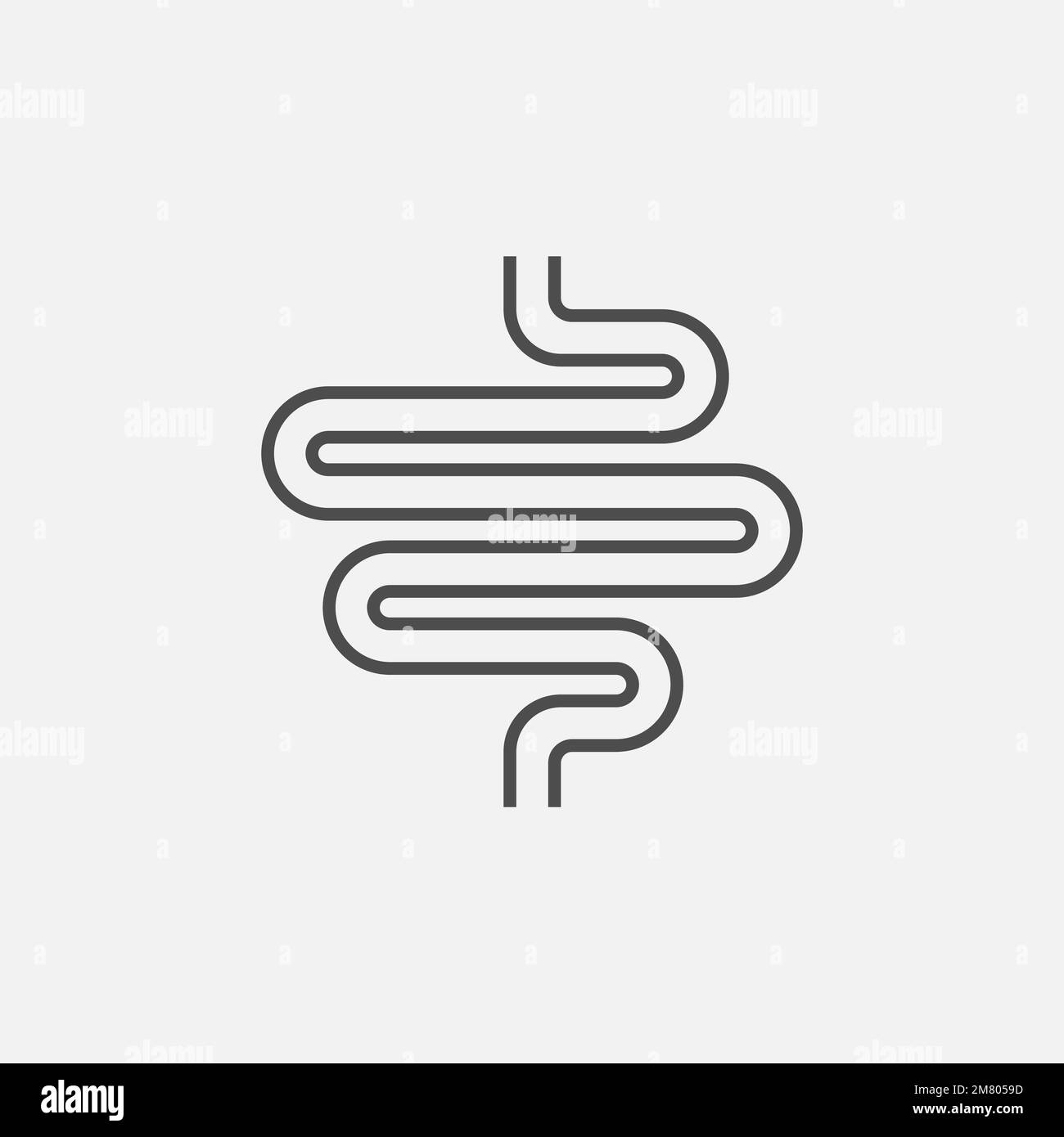 Intestine human organ icon isolated on white background. Vector ...