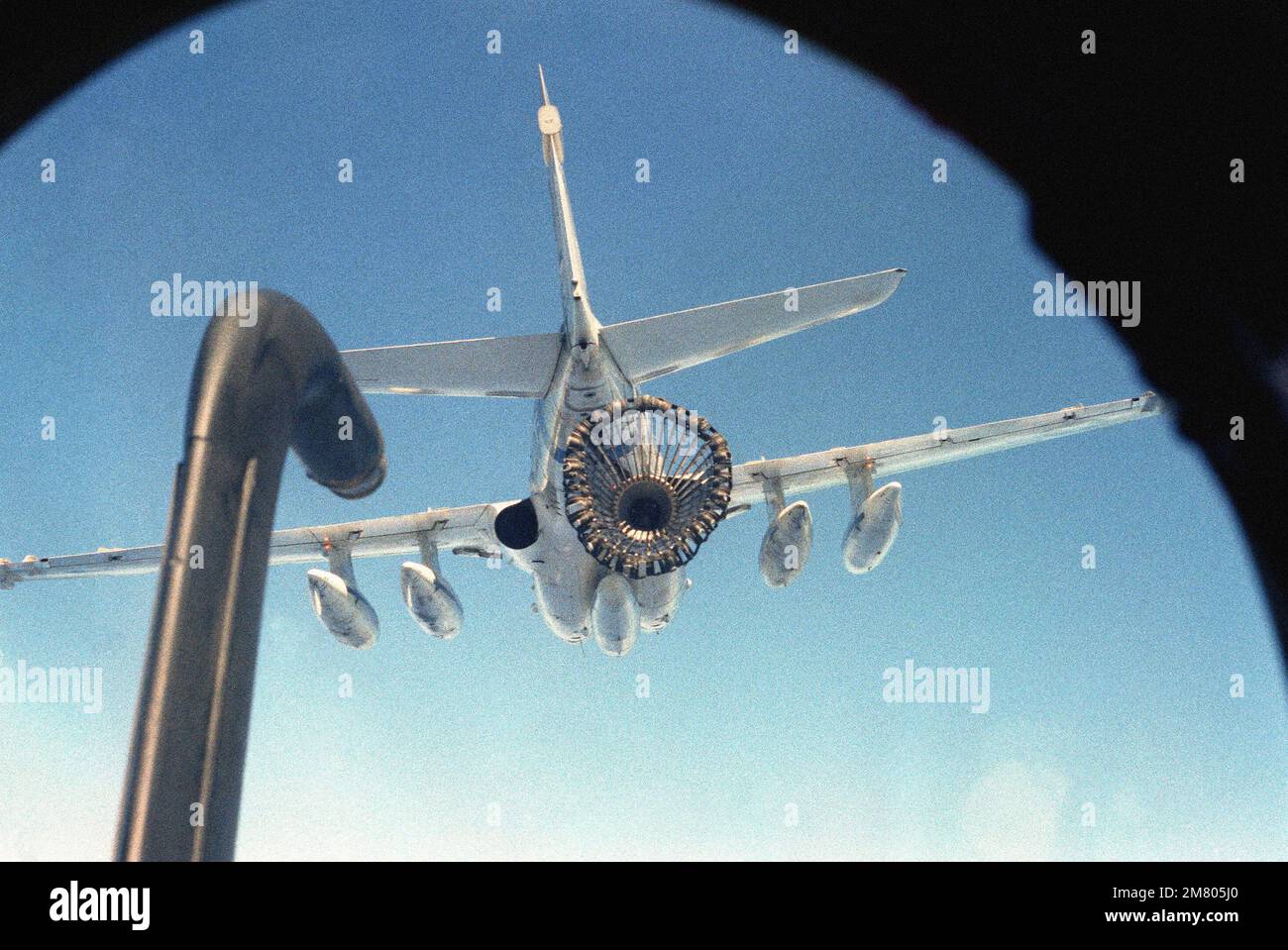 A view of the refueling probe as seen from the cockpit of an A-6 ...