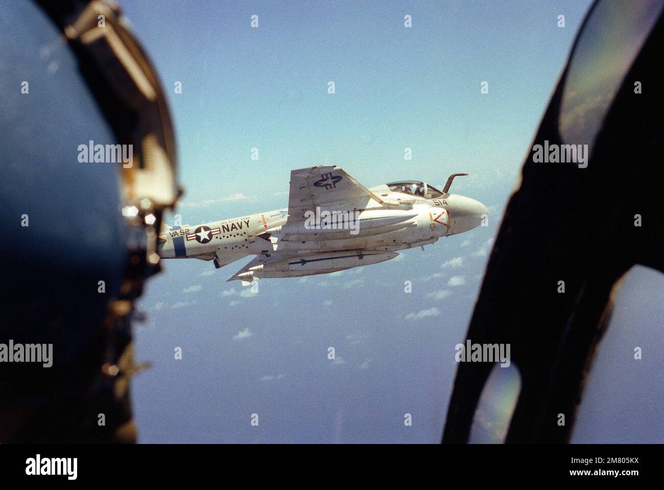 An air-to-air view of a KA-6D Intruder tanker aircraft from Attack ...