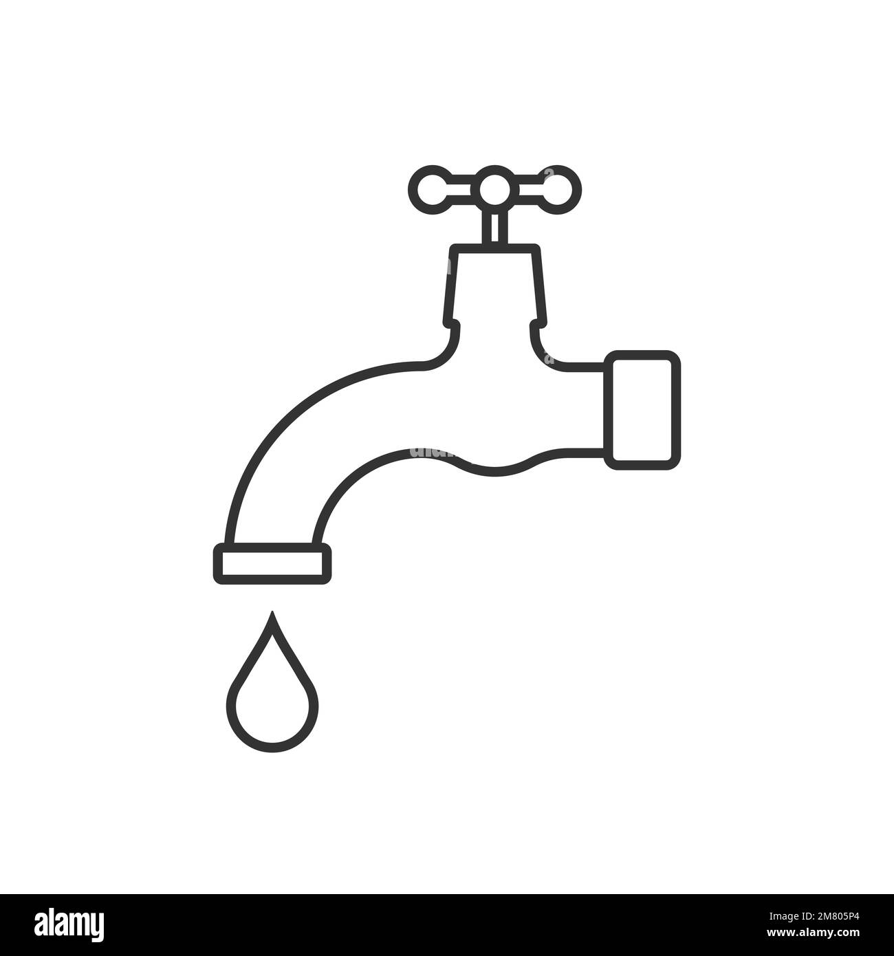 Water tap isolated on white background. Vector illustration. Eps 10 ...