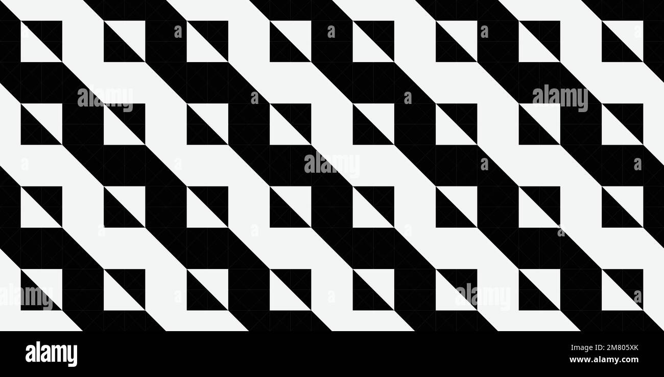 Abstract op art seamless pattern. Decorative black and white optical ...