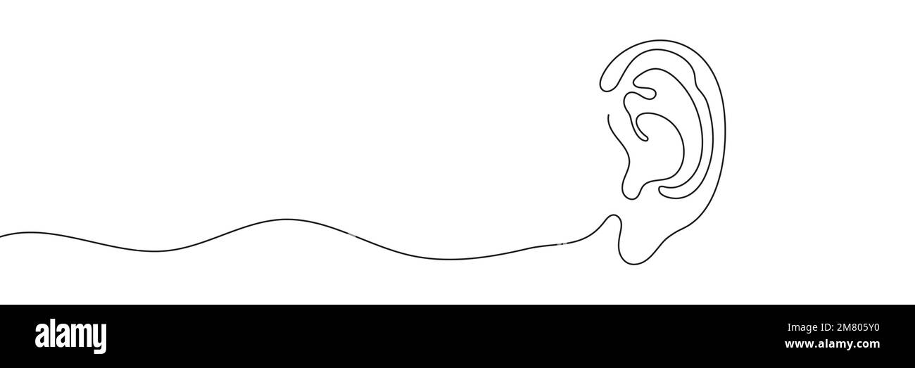 Illustration anatomy of the ear Black and White Stock Photos & Images ...