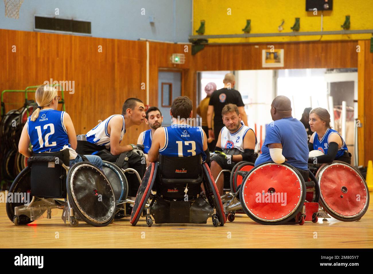 BRIEFING BEFORE HANDI RUGBY TRAINING, TEAM SPORTS FOR HANDICAPPED ...