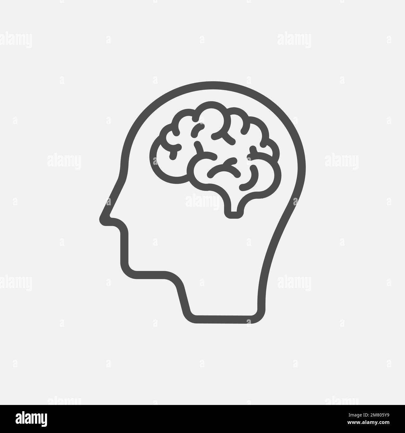 Neurology Icon. Human brain isolated on white background. Vector ...