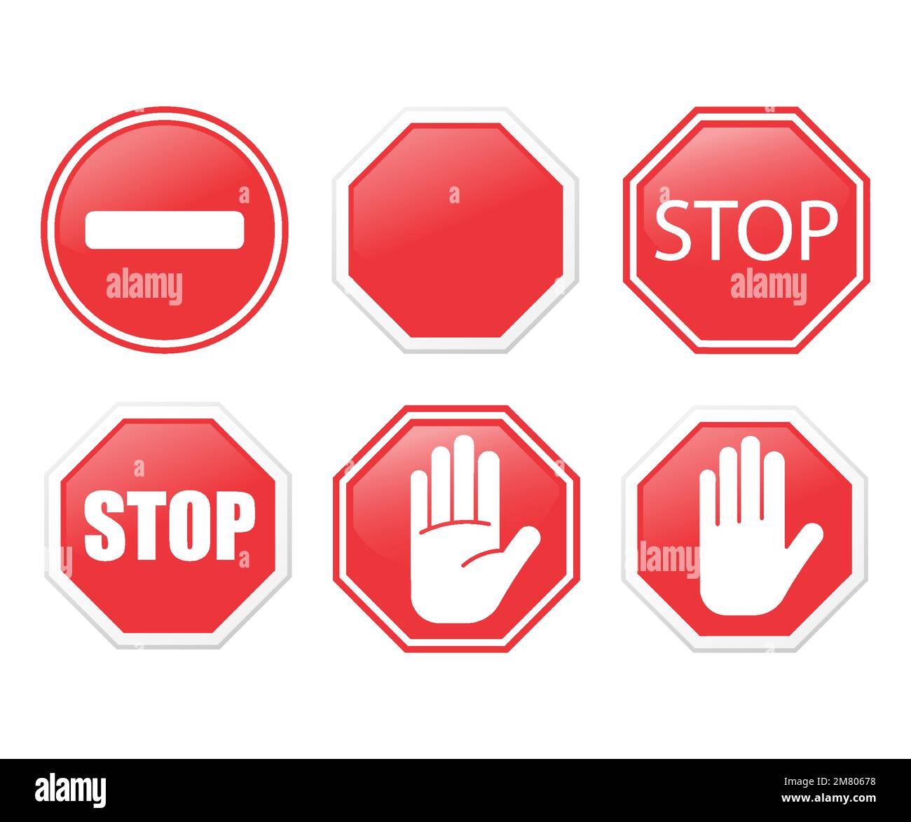 Stop sign isolated on white background. Vector illustration. Eps 10 Stock Vector Image & Art - Alamy