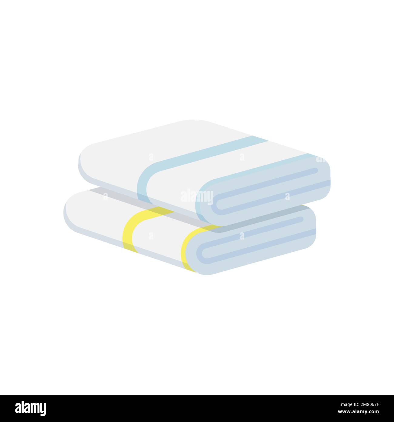 Stack of folded towels isolated on white background. Vector ...