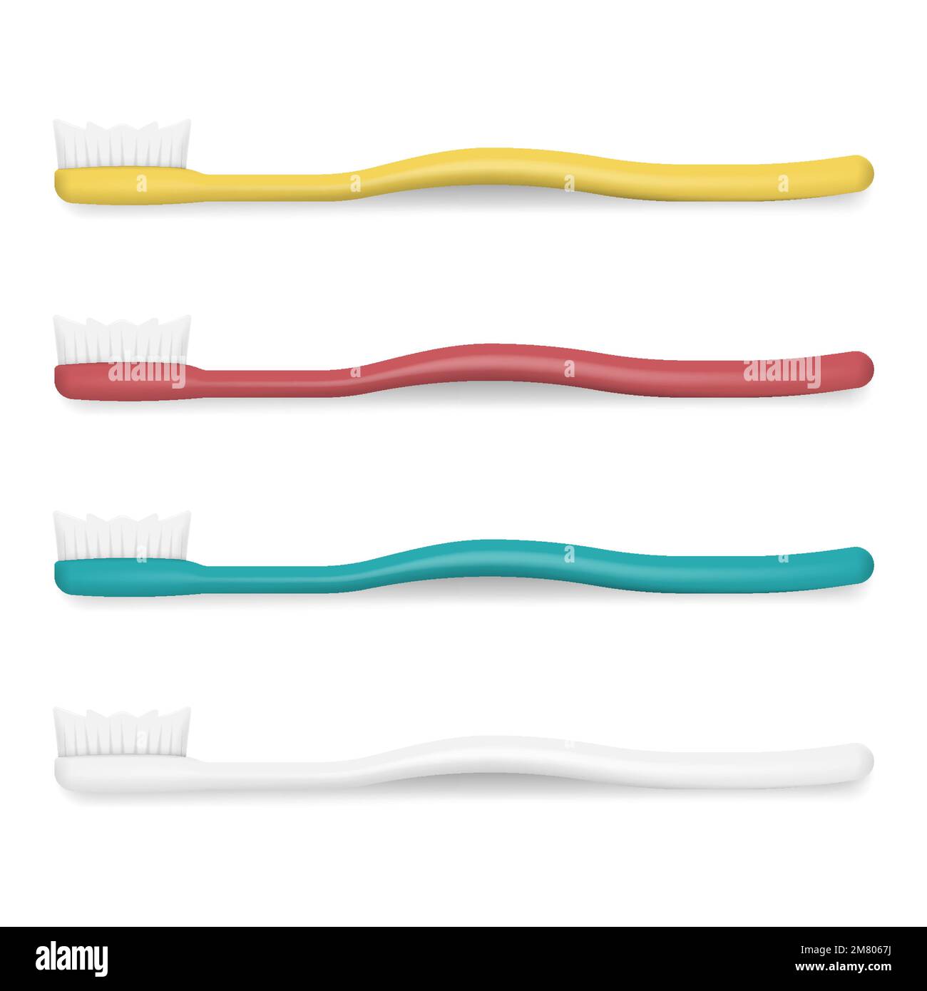 Set of realistic toothbrush isolated on white background. Vector ...
