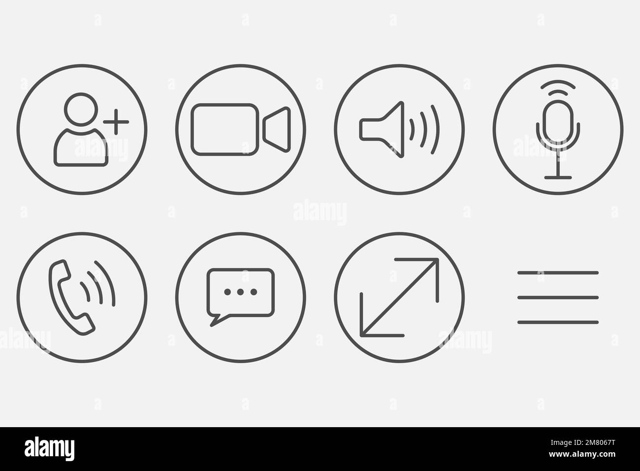 Video cal icons set isolated on white background. Vector illustration ...