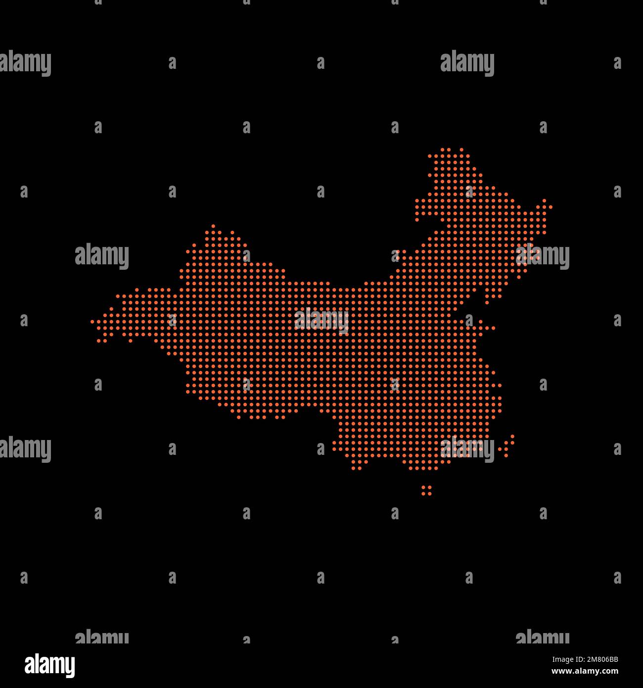 Pixel mosaic map of China. Halftone design. Vector illustration. Eps 10 ...