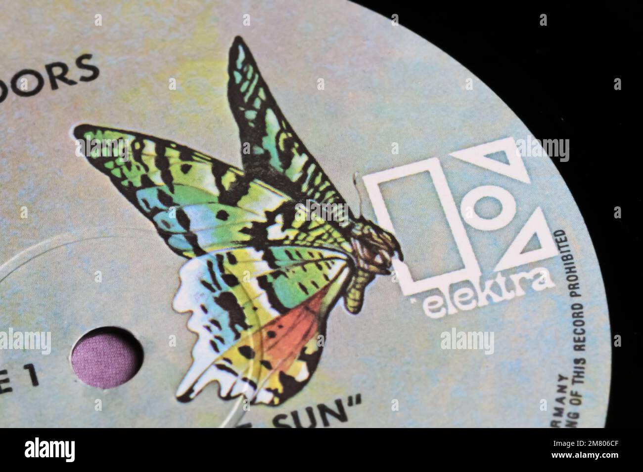 Viersen, Germany - November 9. 2022: Closeup of isolated vinyl record ...