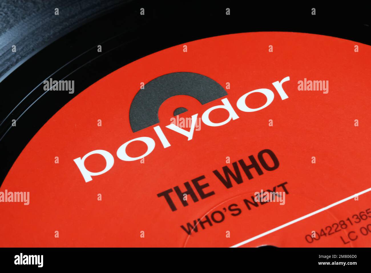 Viersen, Germany - November 9. 2022: Closeup of isolated vinyl record ...