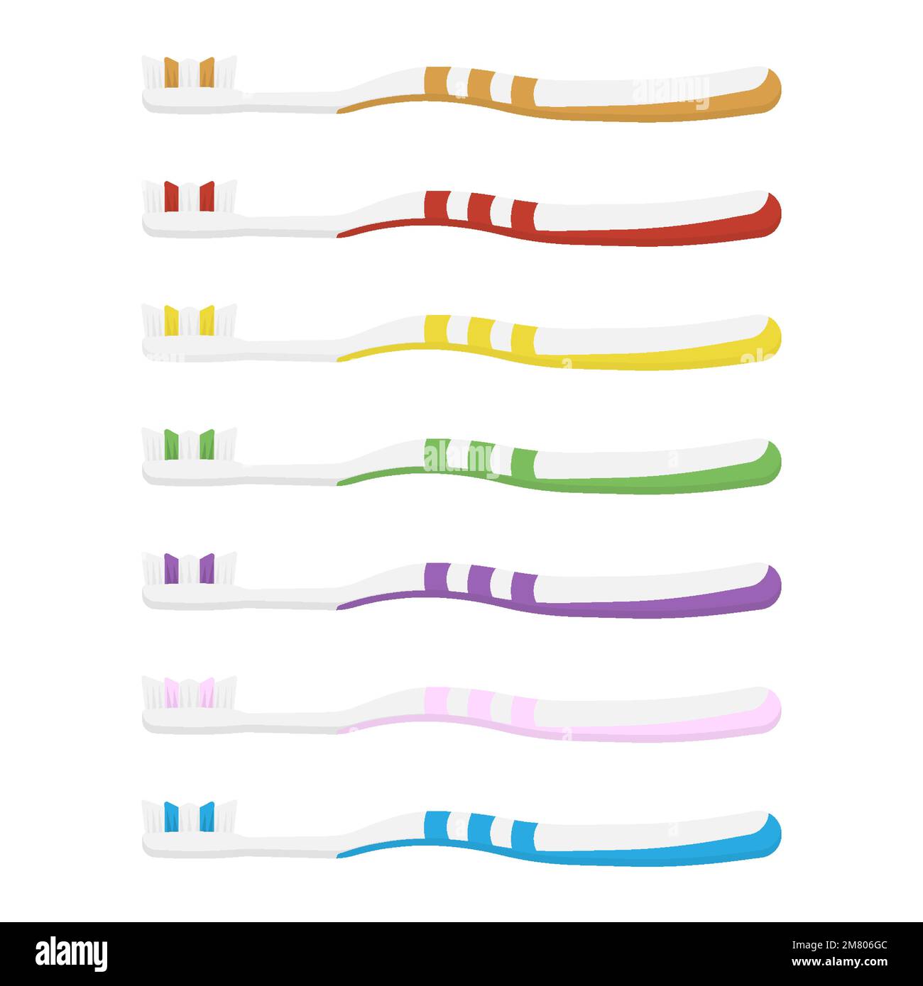 Set of toothbrush isolated on white background. Vector illustration ...