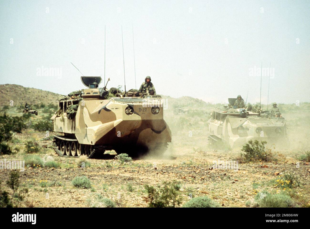 Amphibious tracked vehicles attached to the Second Tank Battalion ...