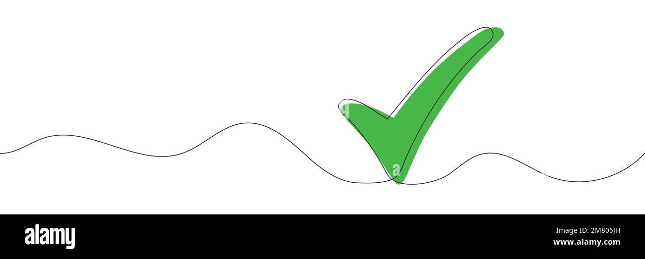 Check mark icon continuous Stock Vector Images - Alamy
