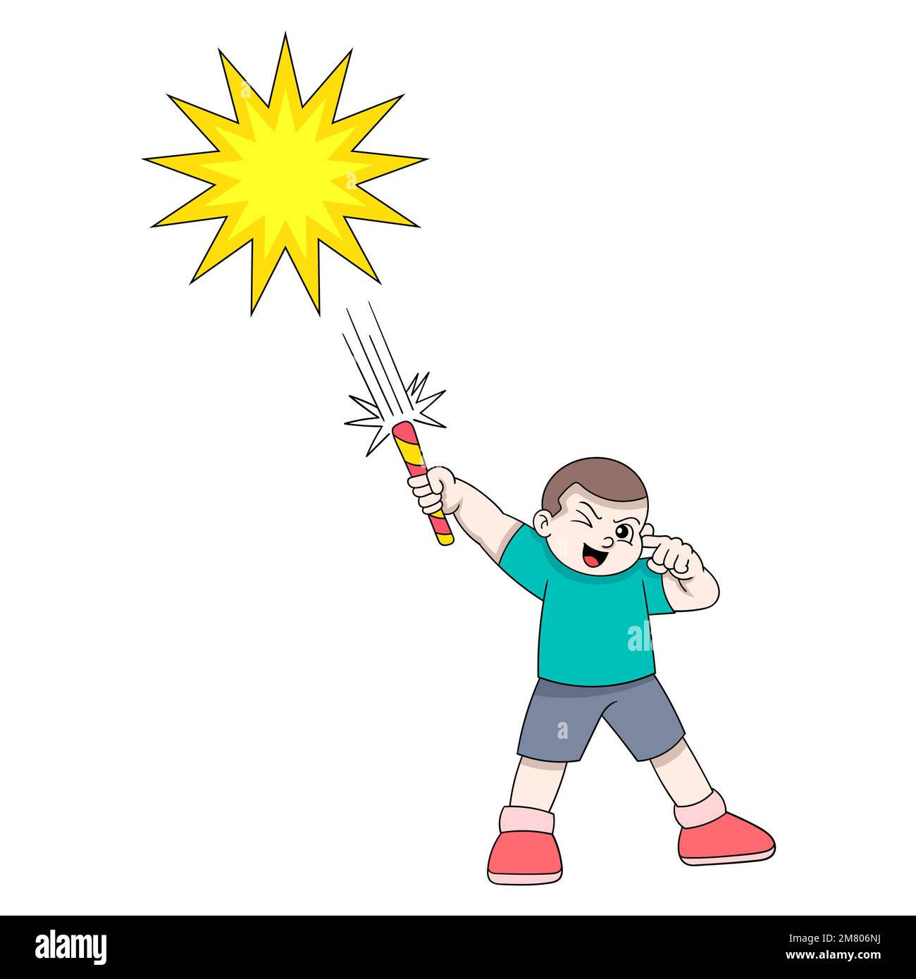 Cartoon fireworks hi-res stock photography and images - Alamy