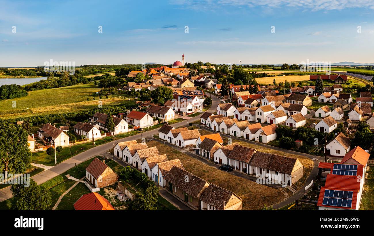 Aerial cityscape about Palkonya village. This beautiful small village ...