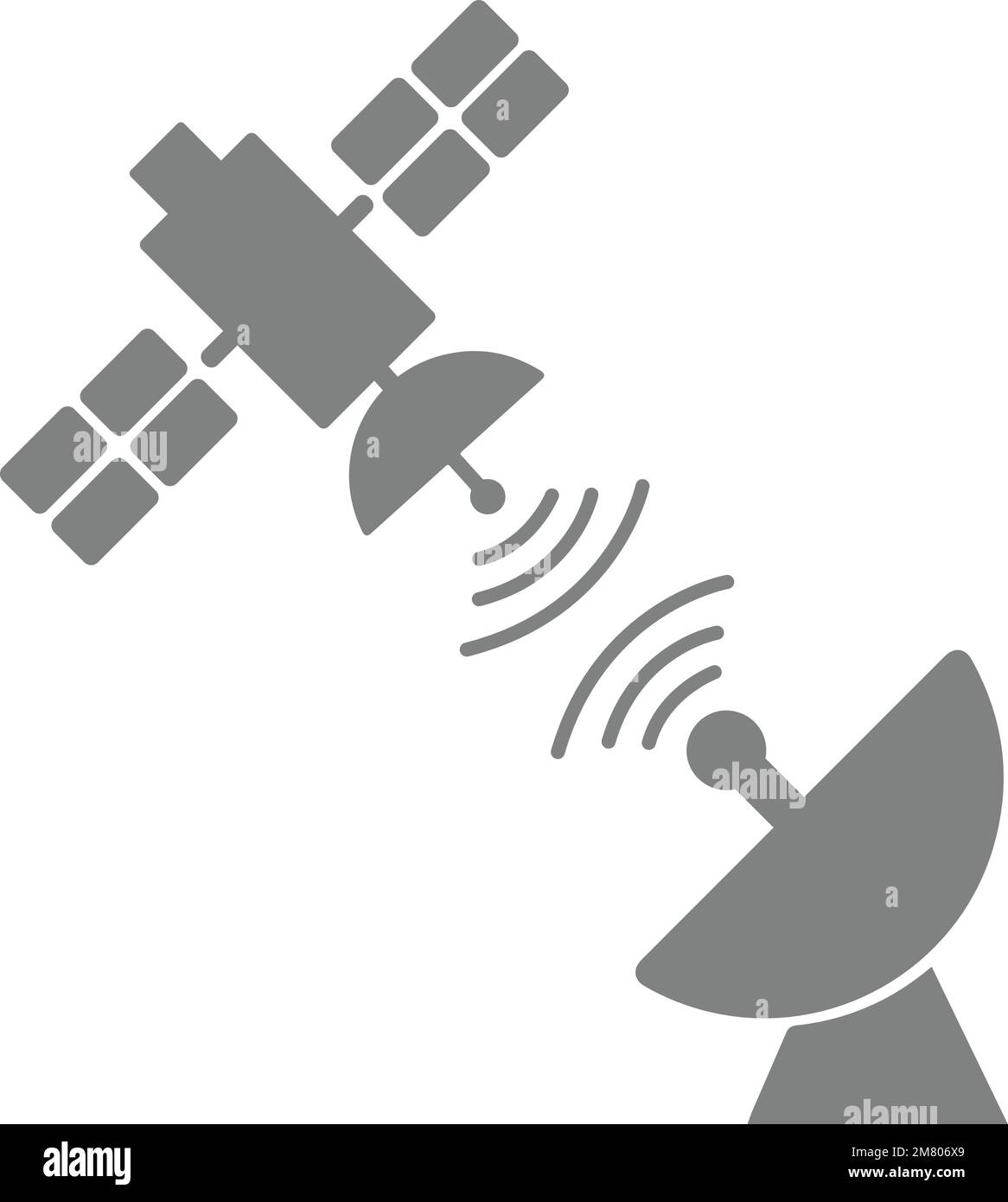 Satellite Sends Data To A Satellite Dish Satellite Icon Over White Background Broadcasting