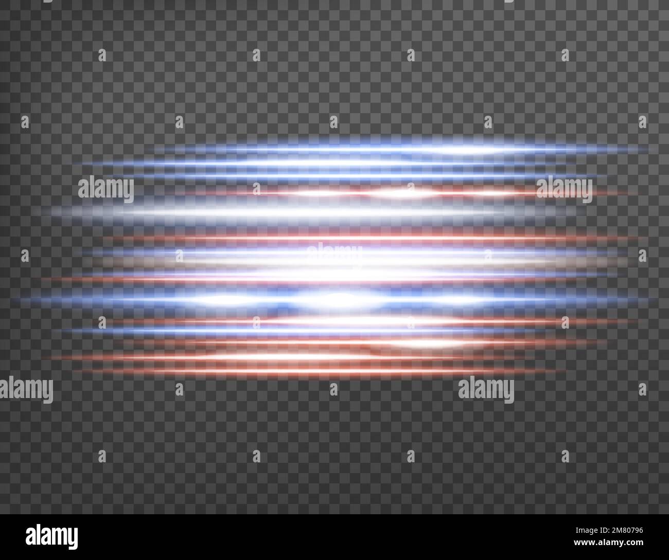 Horizontal lens flares pack. Laser beams, horizontal light rays ...