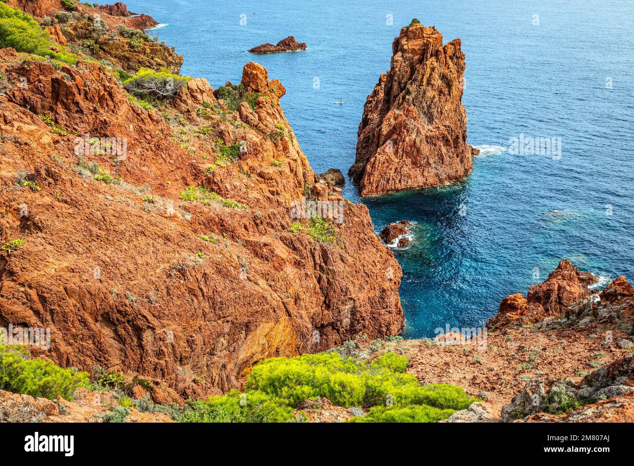 THE RED ROCKS SEEN FROM THE COAST PATH OF CAPE DRAMONT, SAINT-RAPHAEL ...