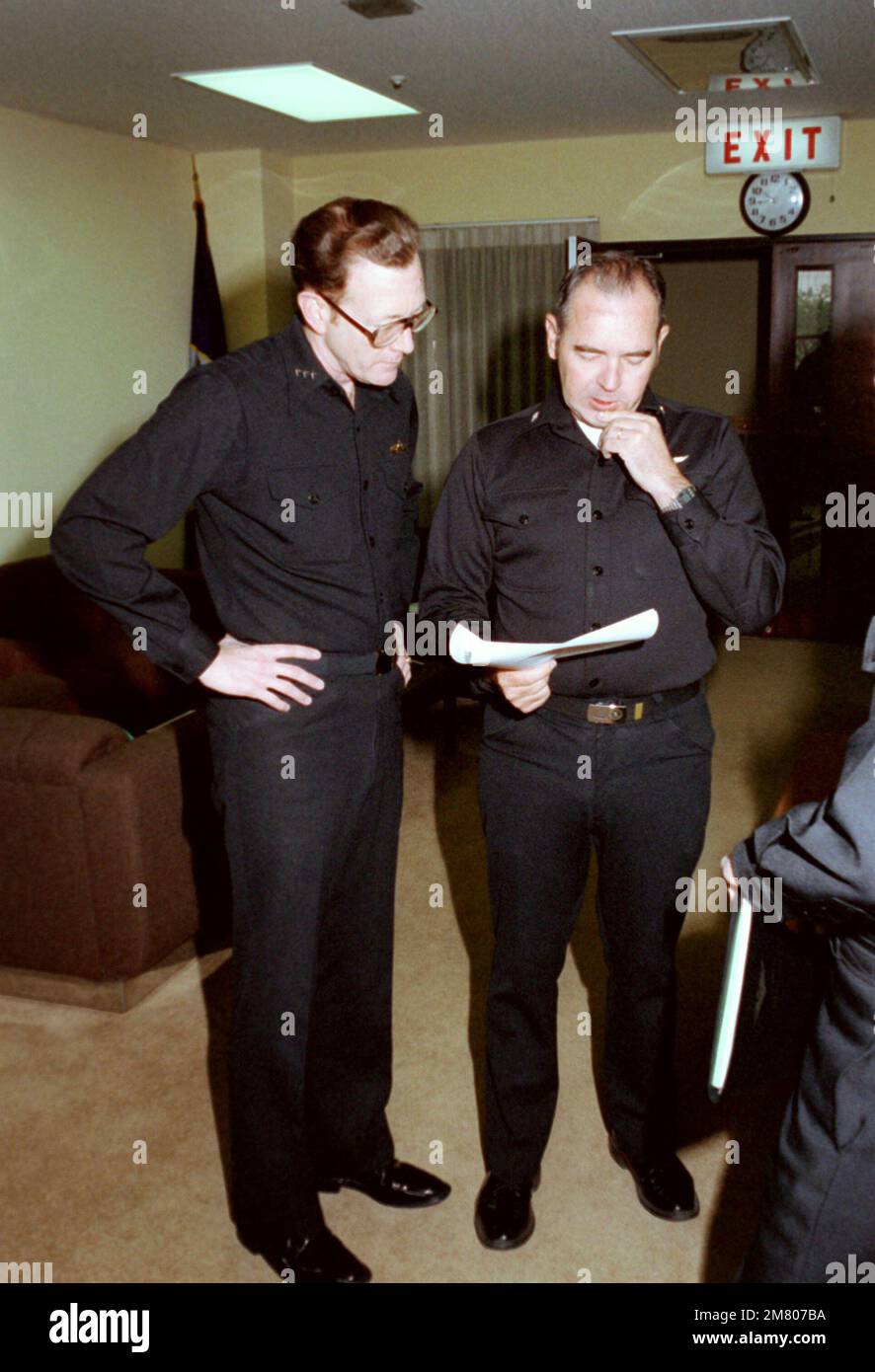 Vice Admiral James Hogg, Commander of the Seventh Fleet, (left ...