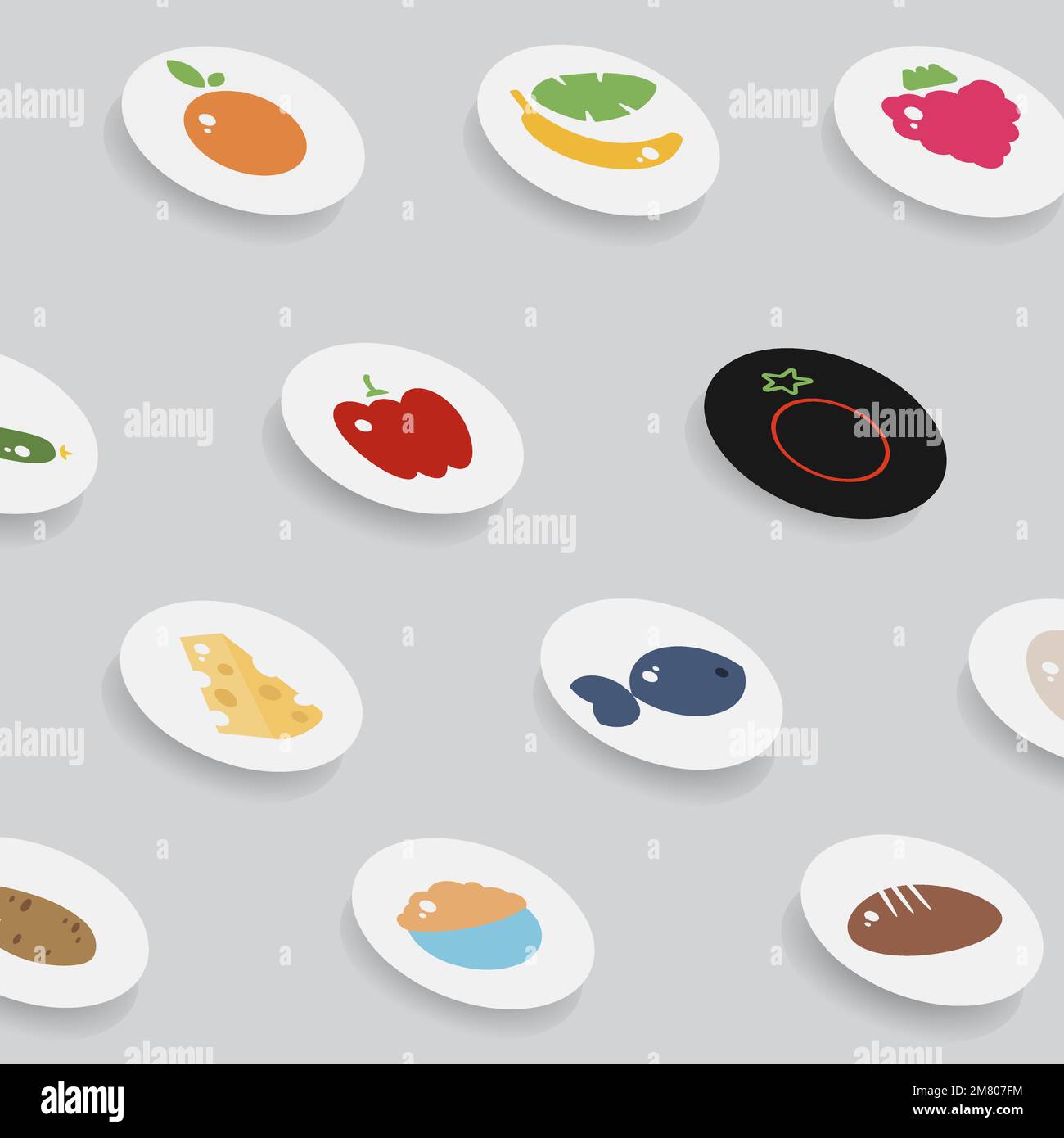 Set of fruit and vegetable icons for app healthy nutrition. Vector ...