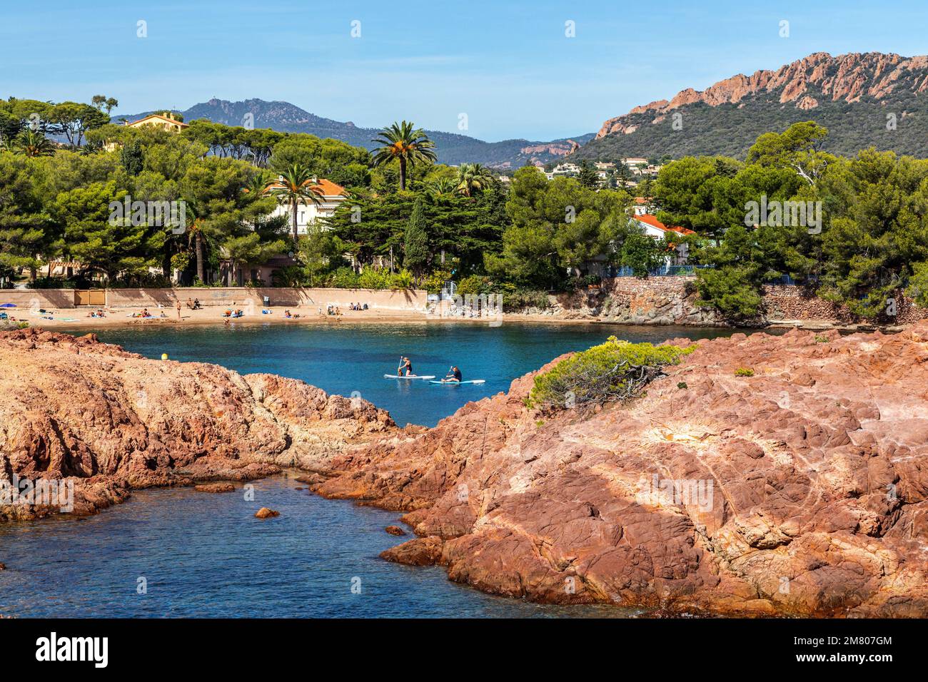 BEACH OF CAMP LONG AND POINTE LONGUES, THE RED ROCKS SEEN FROM THE ...