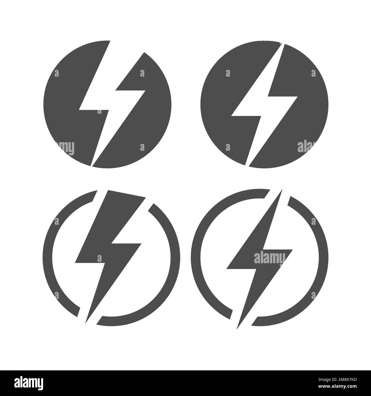 Lightning Electric Icon. Set of energy and thunder electric icon. Vector illustration. Eps 10 ...