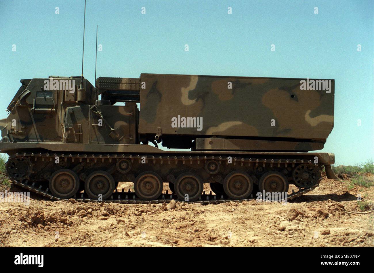 A Self-Propelled Loader Launcher (SPLL) in position for a live fire ...