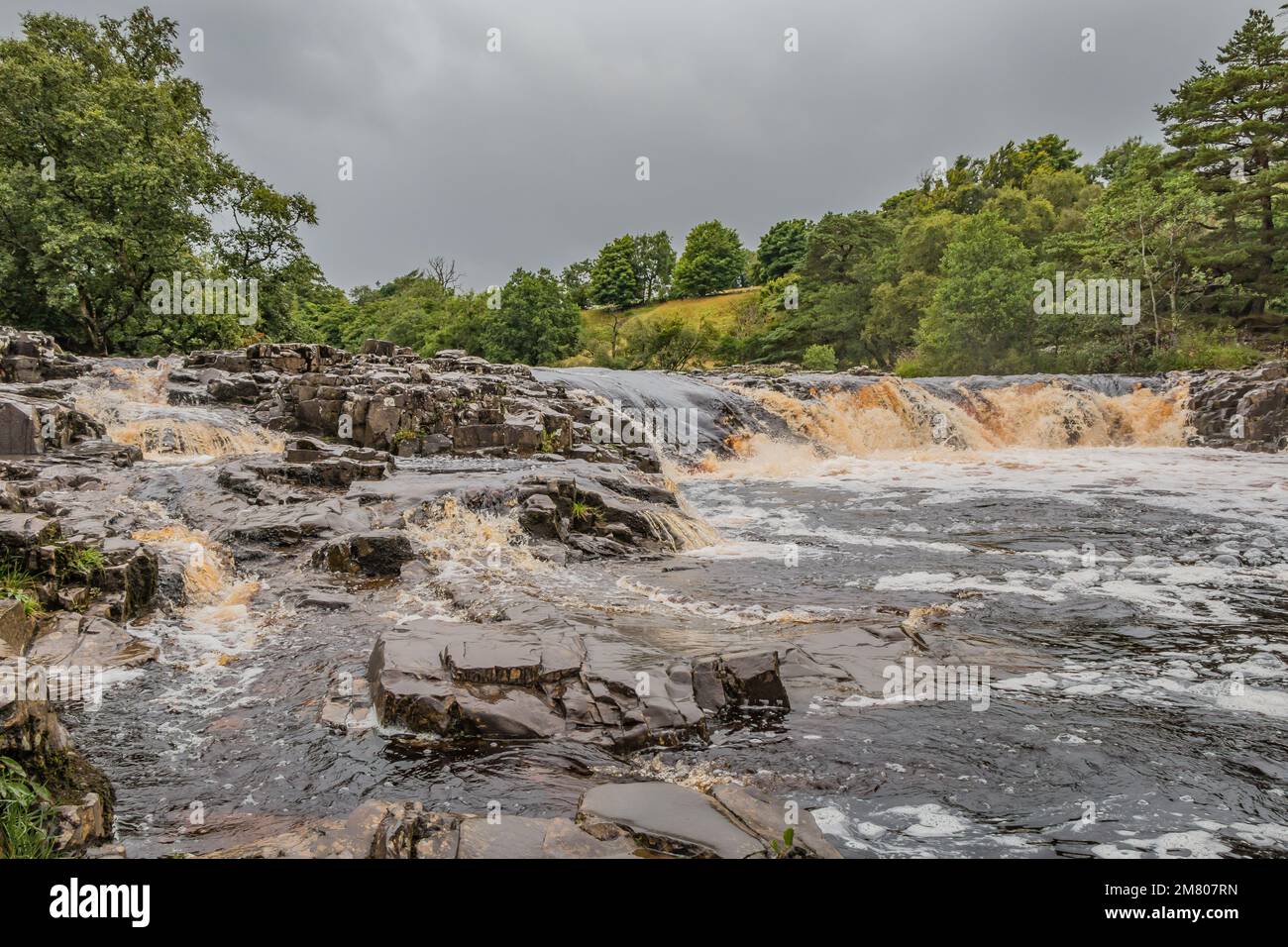 Heavy overnight rain has swollen the River Tees as it comes over the ...